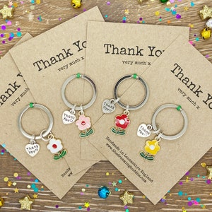 Set of 4 Thank You Keyrings, Pack of Four Appreciation Gifts, Bulk ...