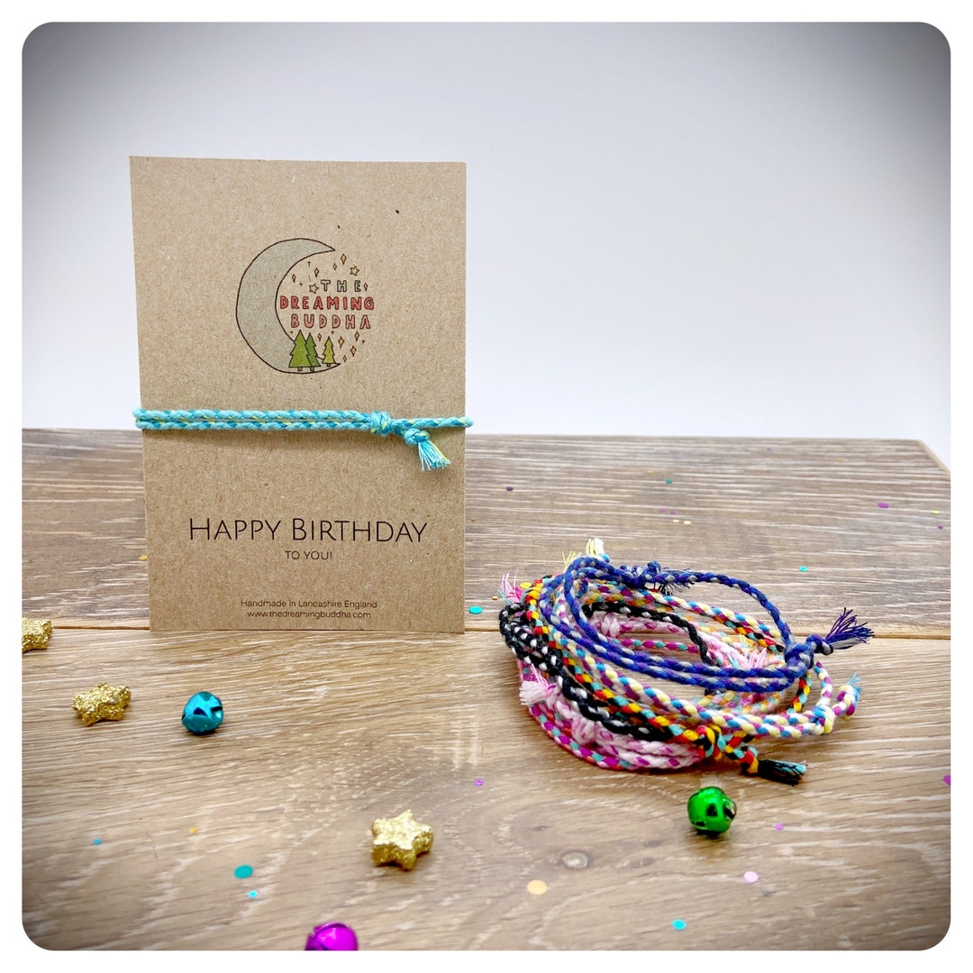 Birthday Friendship Bracelet Gift, Happy Birthday Card, Personalised ...