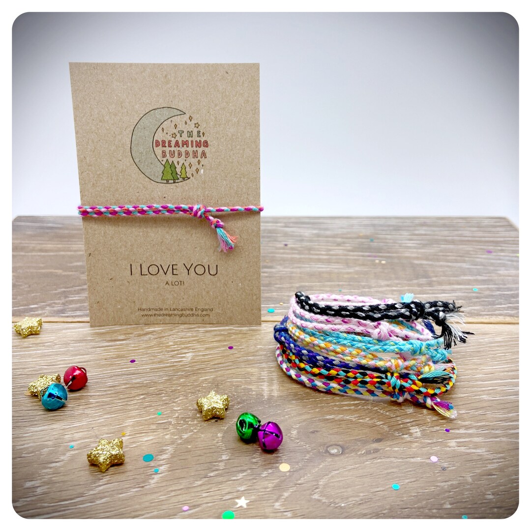 Love You Friendship Bracelet, Thinking of You Bracelet, I Love You Card ...