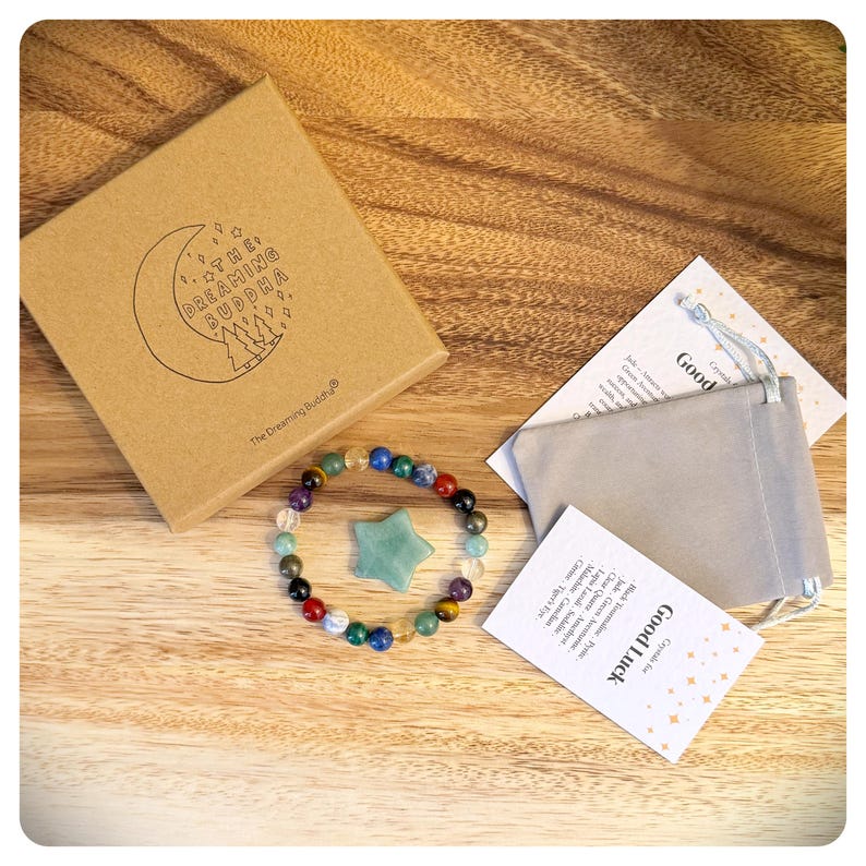 Handmade Crystal Good Luck Beaded Bracelet, Personalised Lucky Gift in ...