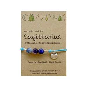 Sagittarius Zodiac Crystal Bracelet, Horoscope Gift, Astrology ...