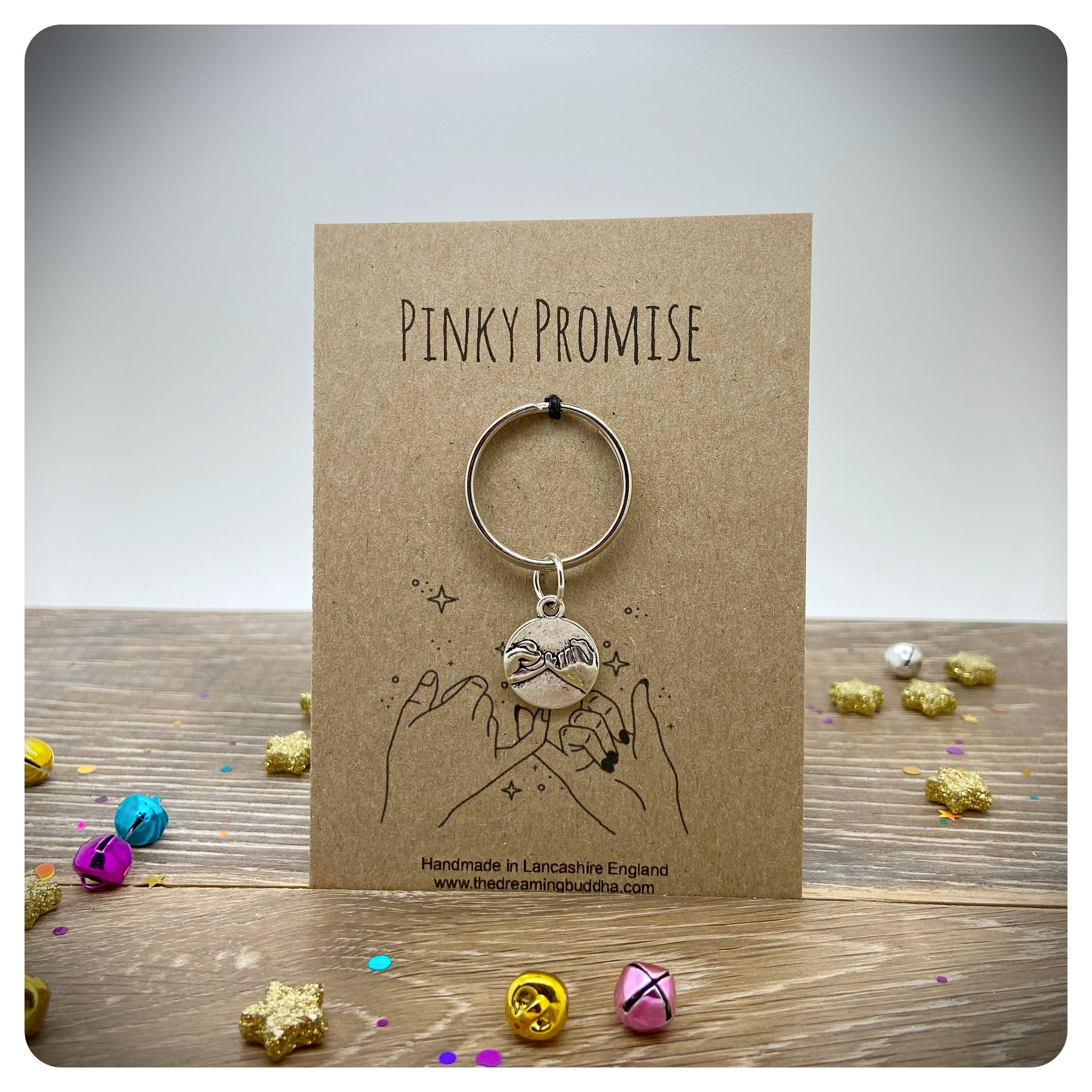 Pinky Promise Card Keyring, Pinky Swear Gift for Partner, BFF Keychain ...