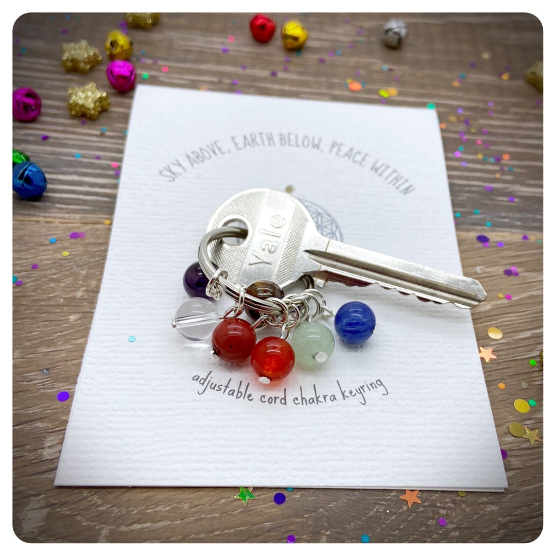 7 Chakra Keyring, Beaded Meditation Keychain, Yoga Key Ring, Chakra Bag ...
