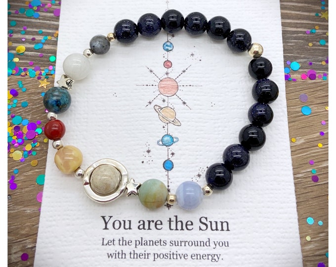 Solar System Bracelet Space Jewellery Planet Beaded - Etsy