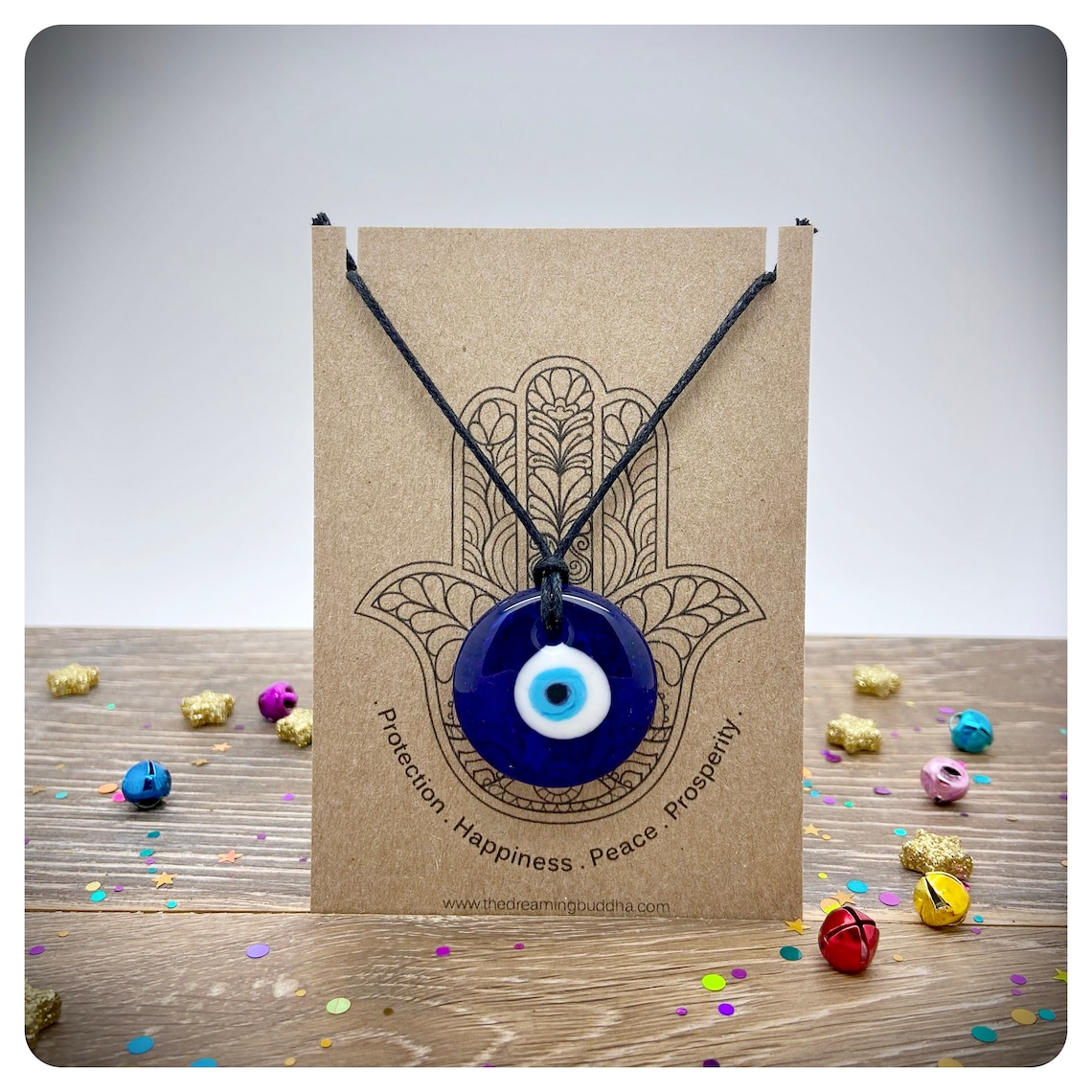 Glass Evil Eye Necklace Turkish Blue Eye Pendant Adjustable - Etsy