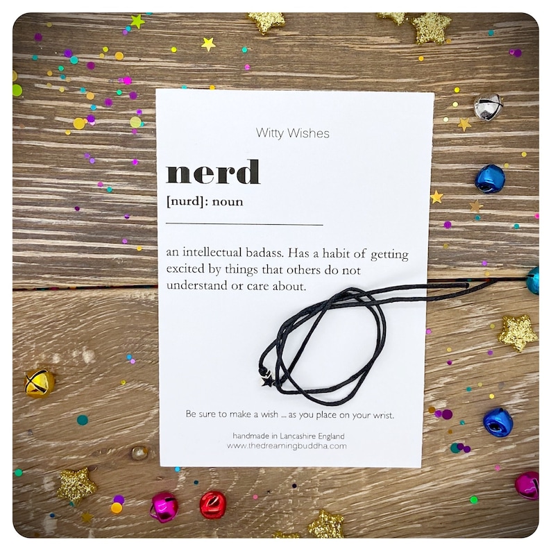 Nerd Dictionary Definition Nerd Wish Bracelet Teen - Etsy