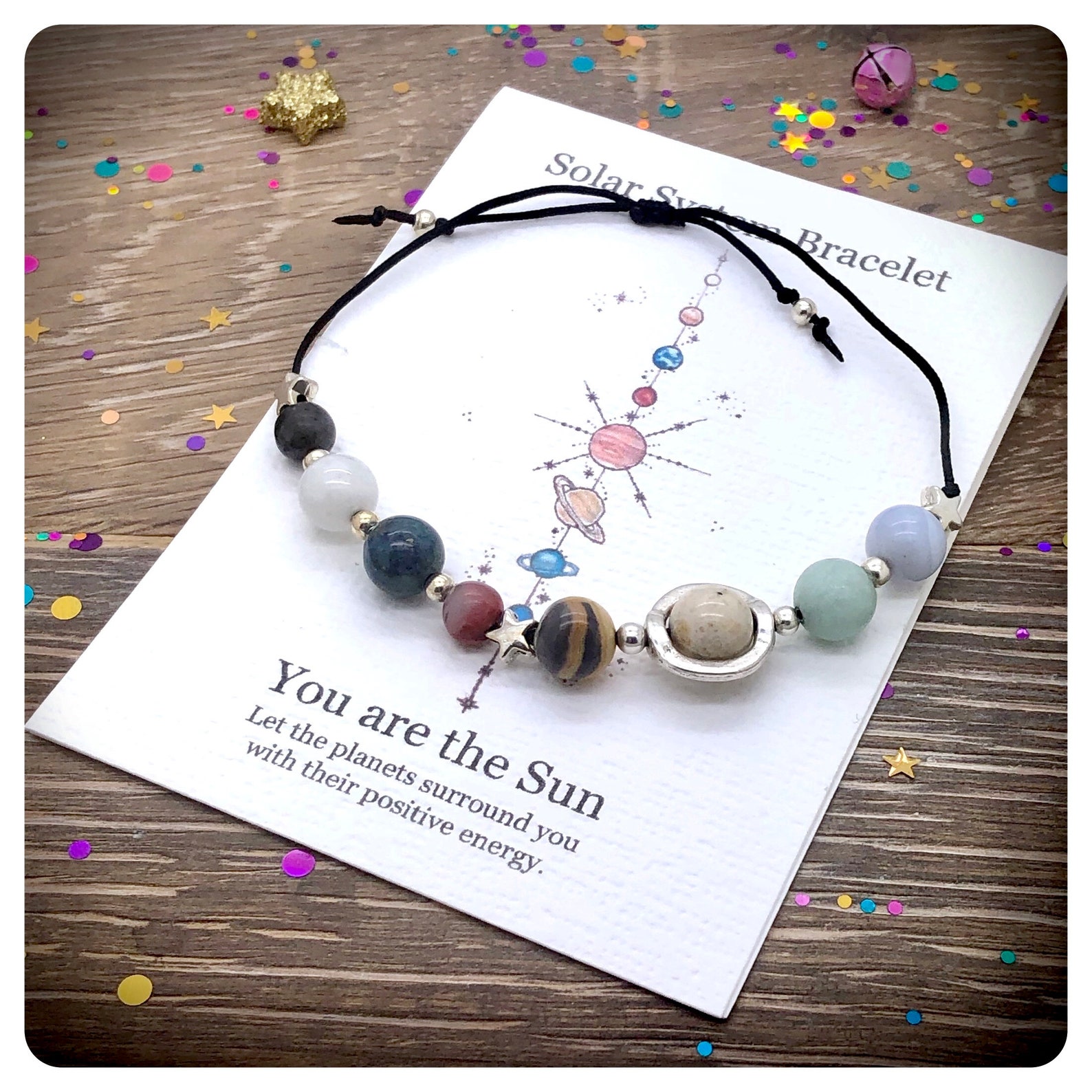 Adjustable Planet Bracelet Gemstone Solar System Bracelet - Etsy UK