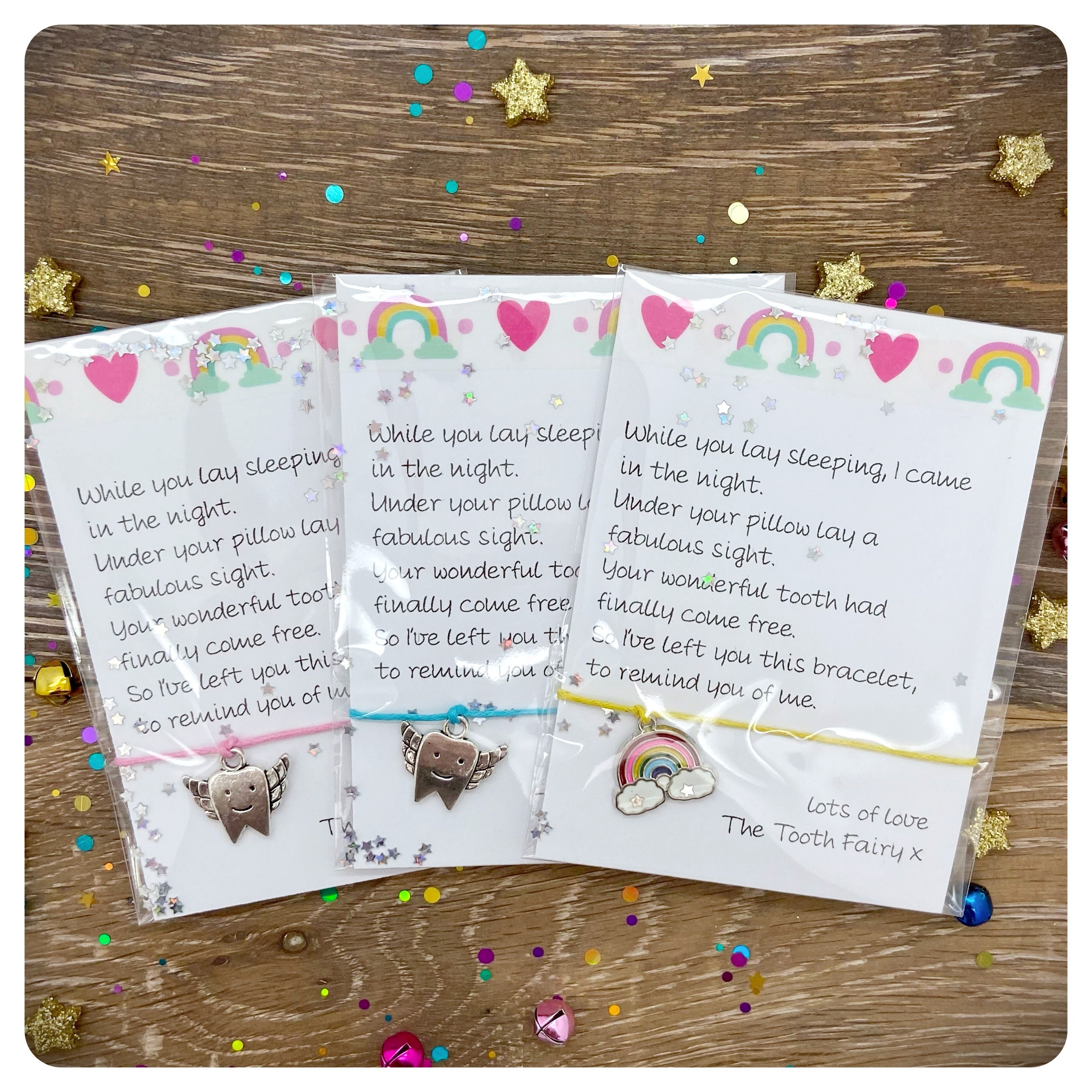 Tooth Fairy Message Card, Tooth Fairy Wish Bracelet, Tooth Fairy ...