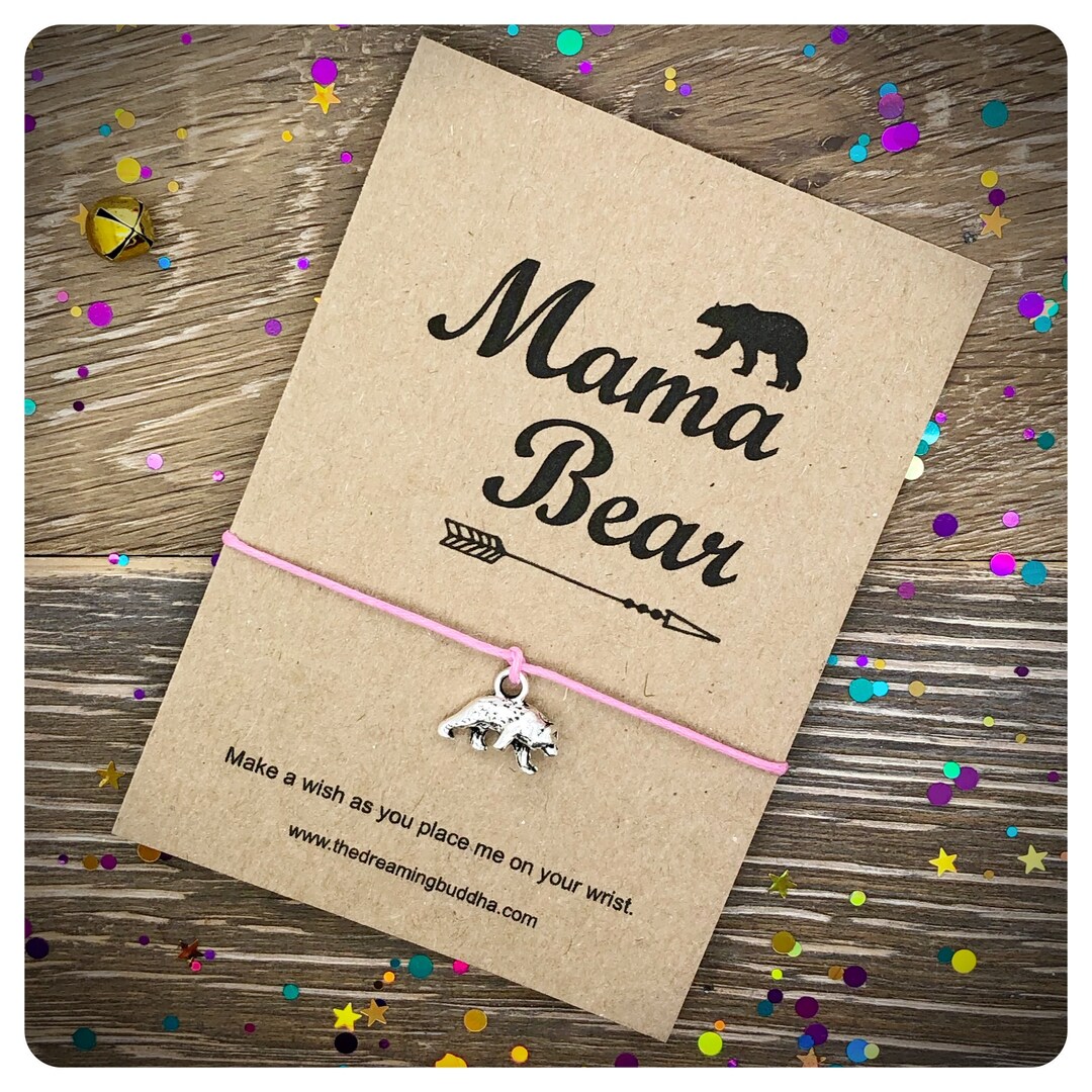 Mama Bear Wish Bracelet Card, Mothers Day Card, Gift for Mum, Bear ...
