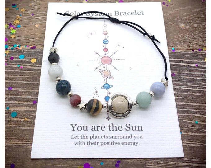Solar System Bracelet Space Jewellery Planet Beaded - Etsy
