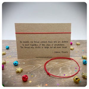 Personalised Red String Bracelet Chinese Proverb Card With | Etsy