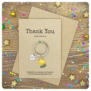 Set of 4 Thank You Keyrings, Pack of Four Appreciation Gifts, Bulk ...