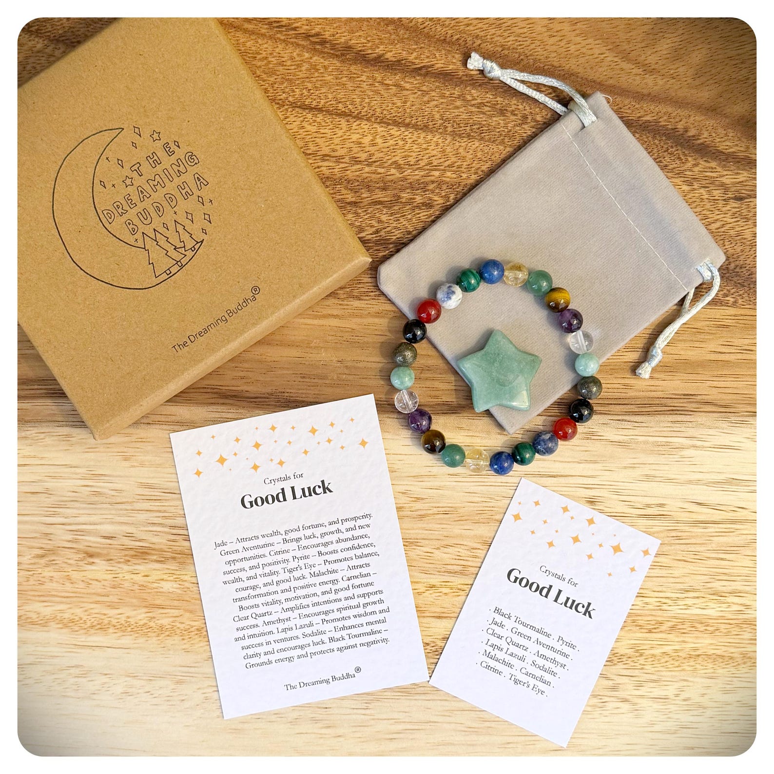 Handmade Crystal Good Luck Beaded Bracelet, Personalised Lucky Gift in ...
