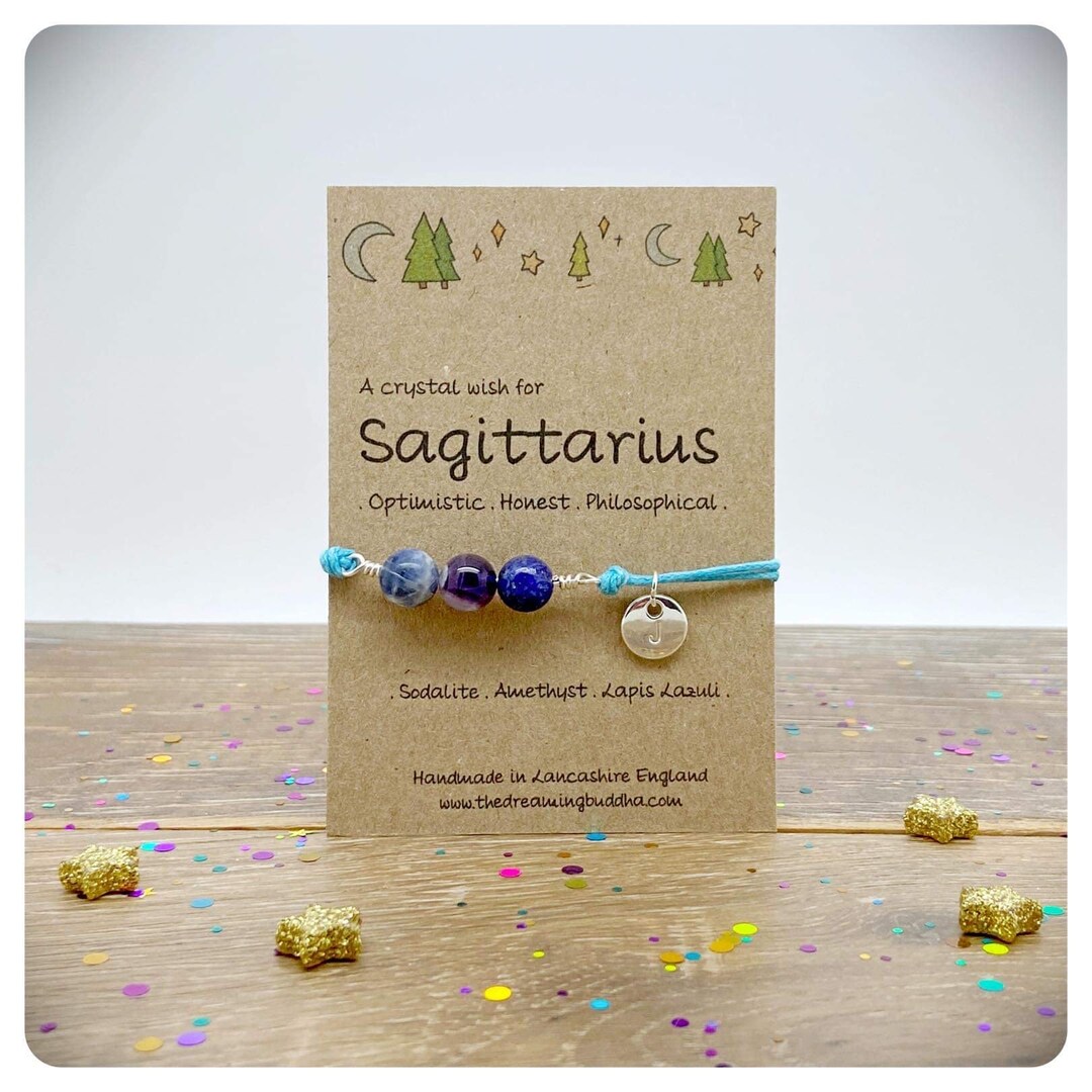 Sagittarius Zodiac Crystal Bracelet, Horoscope Gift, Astrology ...