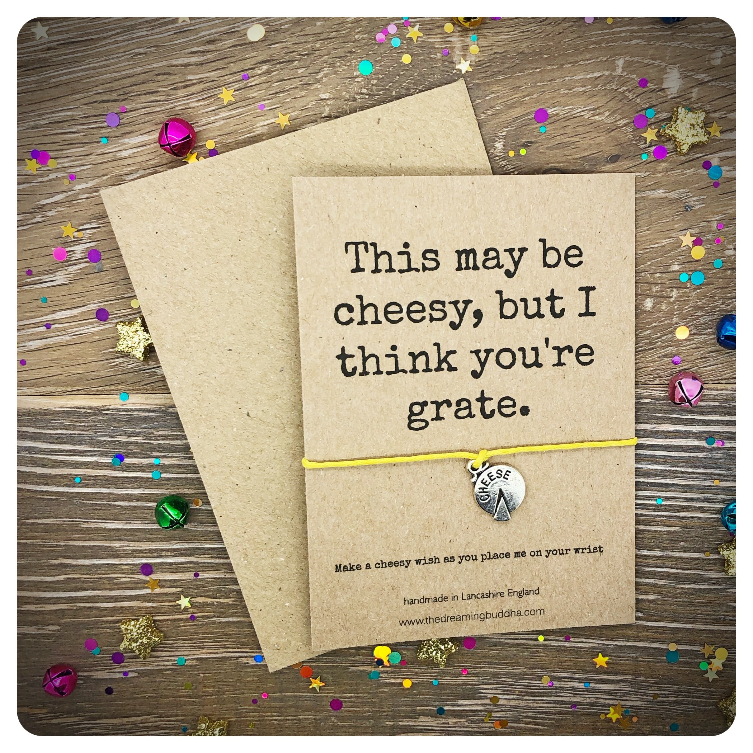Friendship Wish Bracelet, Cheese Lover Card, Cheesy Gift, Cheddar ...
