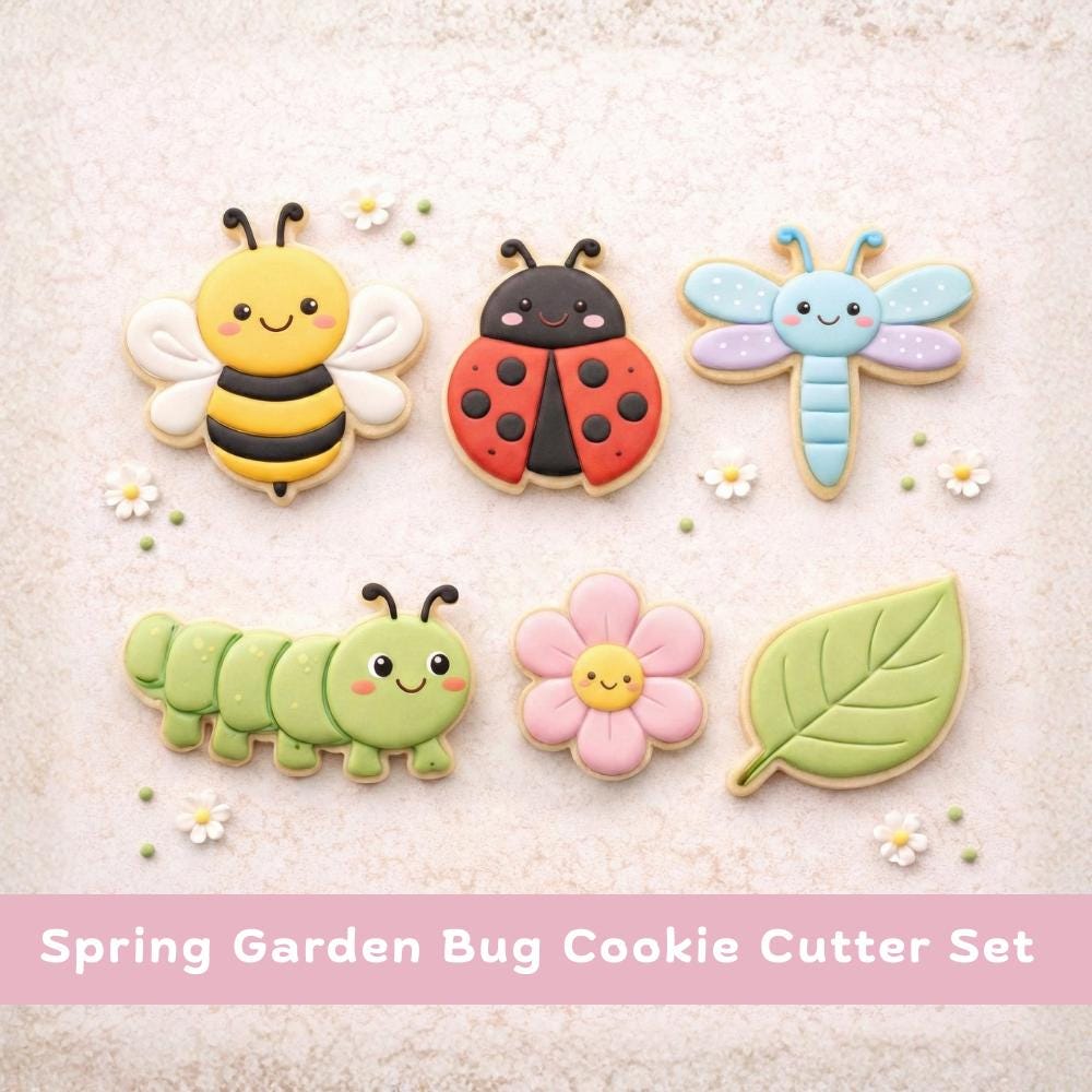 Spring Garden Bug Cookie Cutter Set – Bee, Ladybug, Dragonfly ...