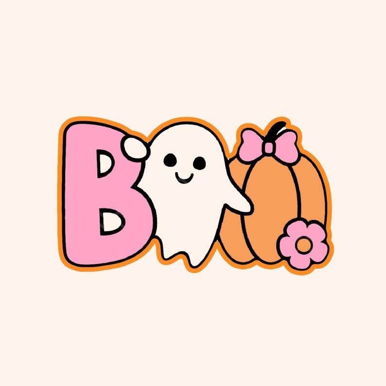 Boo Cookie Cutter With Stamp : With Ghost, Pumpkin, Flower and Bow - Etsy