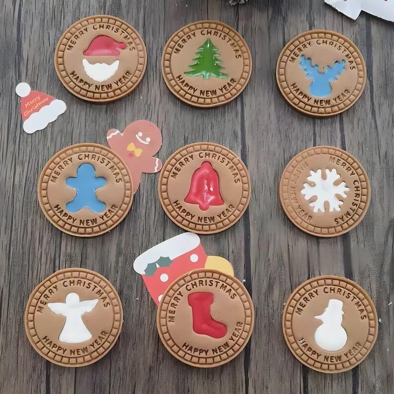 Christmas Cookie Stamp Set (10pcs) | Holiday Baking Tools | Merry ...
