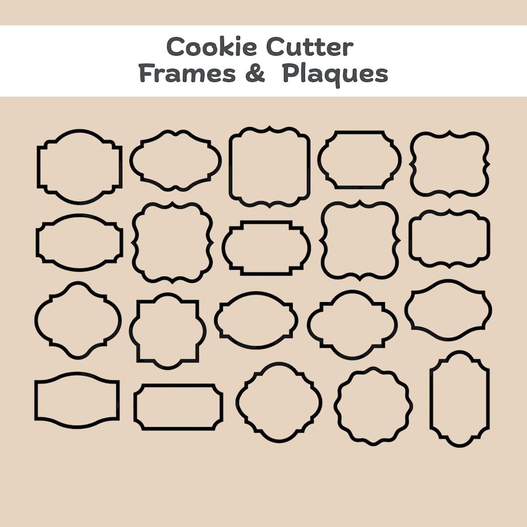 Cookie Cutter Frames & Plaques, 20 Different Shapes for Clay, Dough and ...