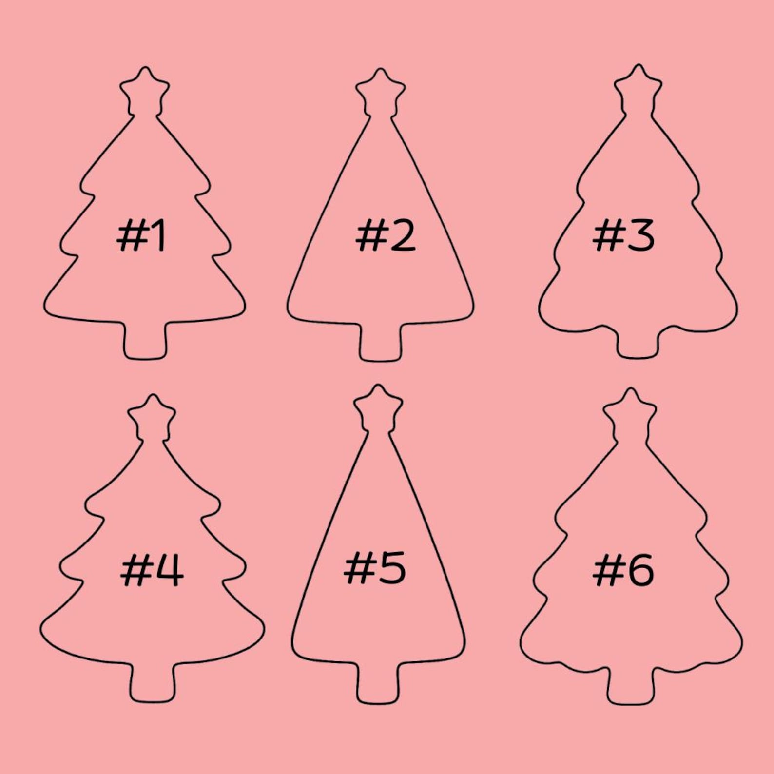 Whimsical Christmas Tree Cookie Cutter Set, Jumbo & Large Tree Cutters ...