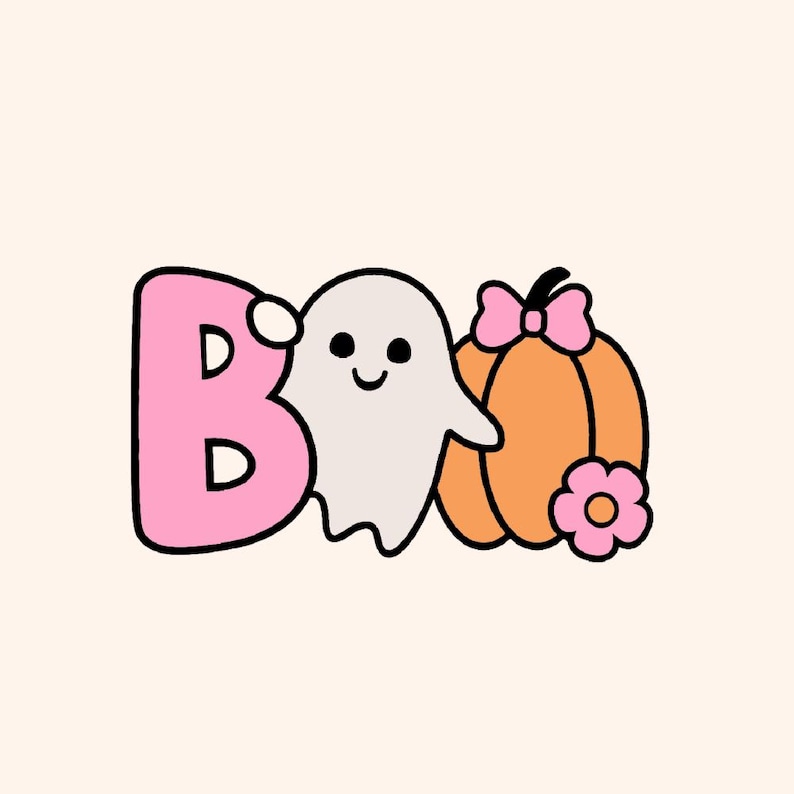 Boo Cookie Cutter With Stamp : With Ghost, Pumpkin, Flower and Bow - Etsy