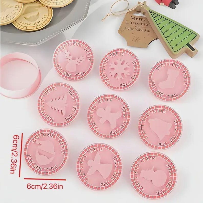 Christmas Cookie Stamp Set (10pcs) | Holiday Baking Tools | Merry ...