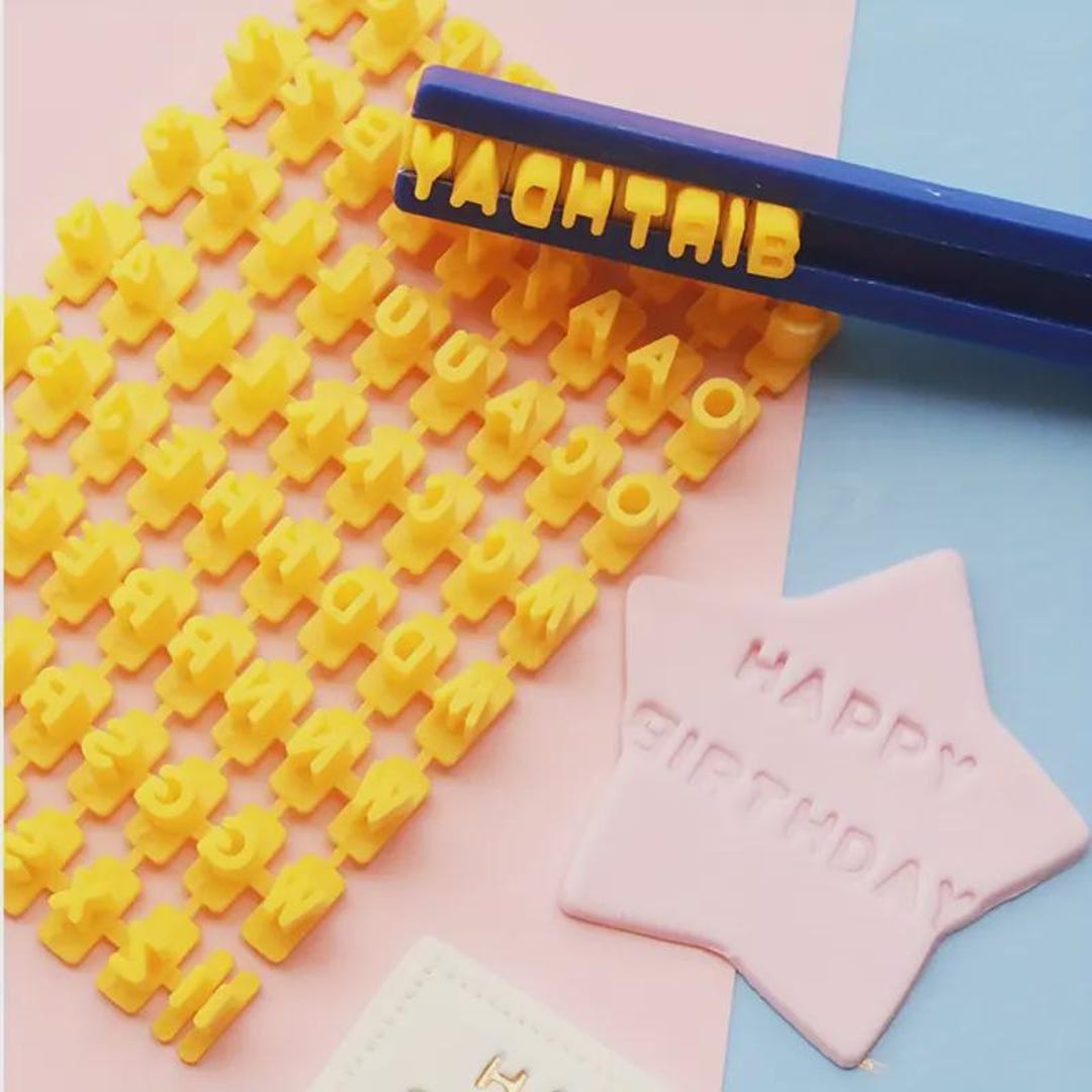 Alphabet & Number Letter Stamp Set (73pcs) Cookie, Fondant, Clay Stamp ...