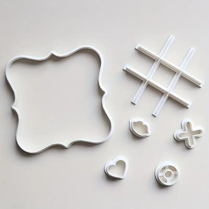 Valentine's Day Tic Tac Toe Cookie Cutter Set: Heart & Lips, 6pcs - Etsy