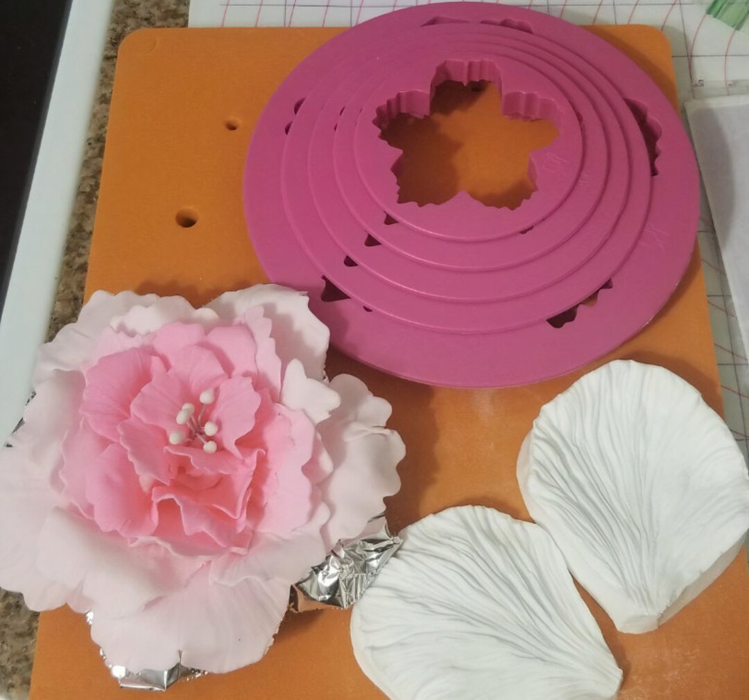 Rose & Peony Fondant Cutter Set 5pcs Cake Decorating Wedding Cakes ...