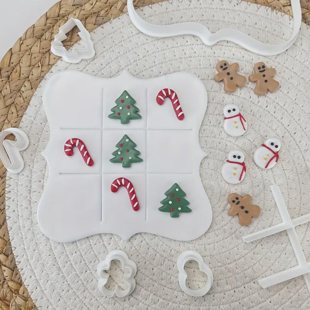 Christmas Tic Tac Toe Cookie Cutter Set: Holiday Baking Game, 6pcs - Etsy