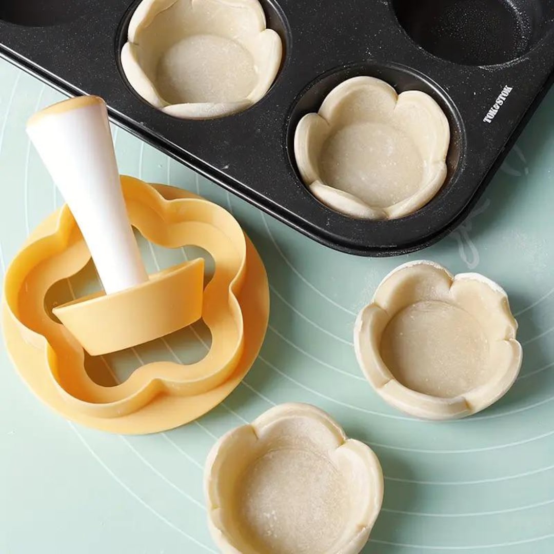 Flower Tart Cutter and Tamper Set: Mini Pie Crust Mold (2pcs) - Etsy