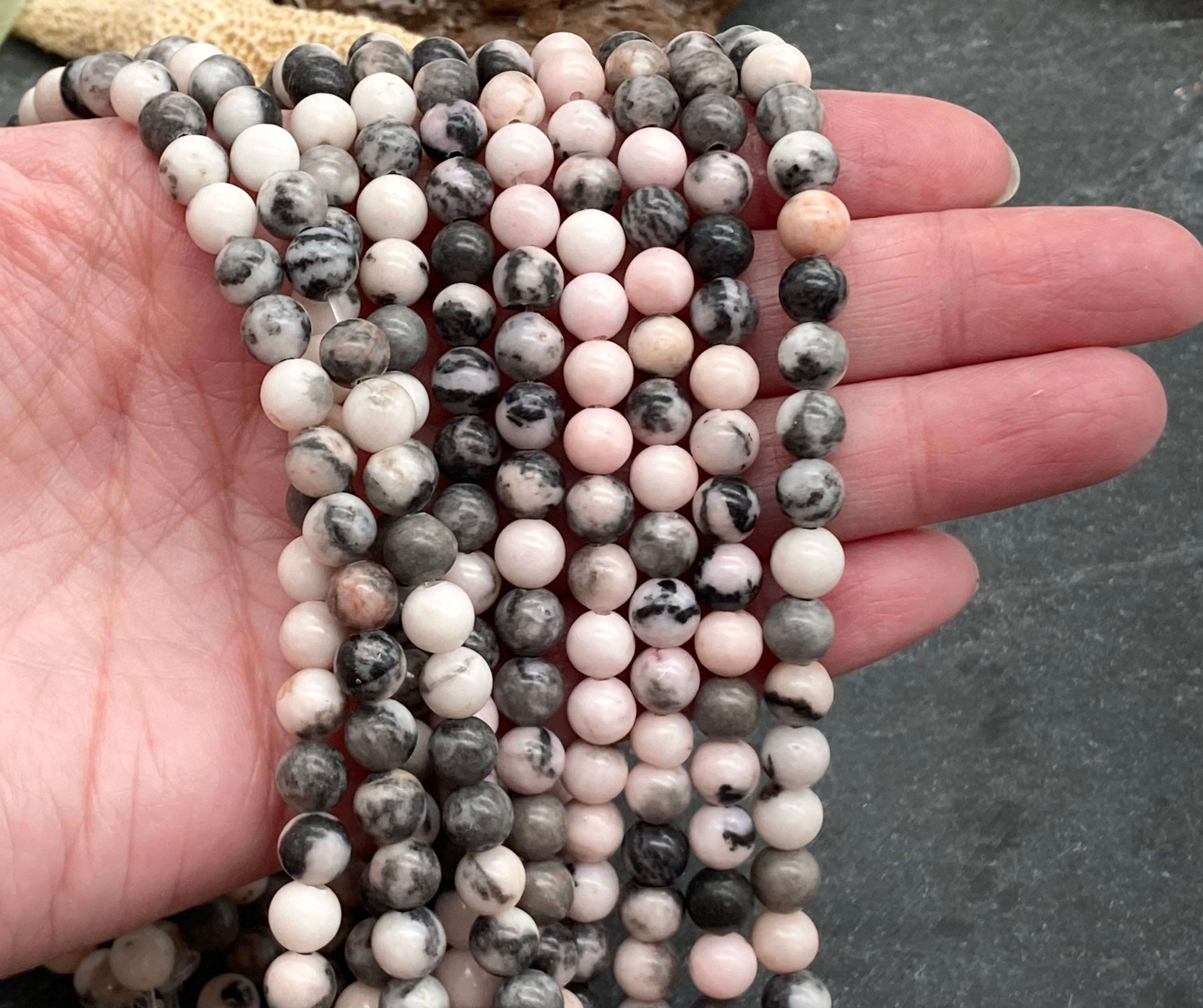 6mm Pink Zebra Jasper Round Full Strand or Half Strand - Etsy