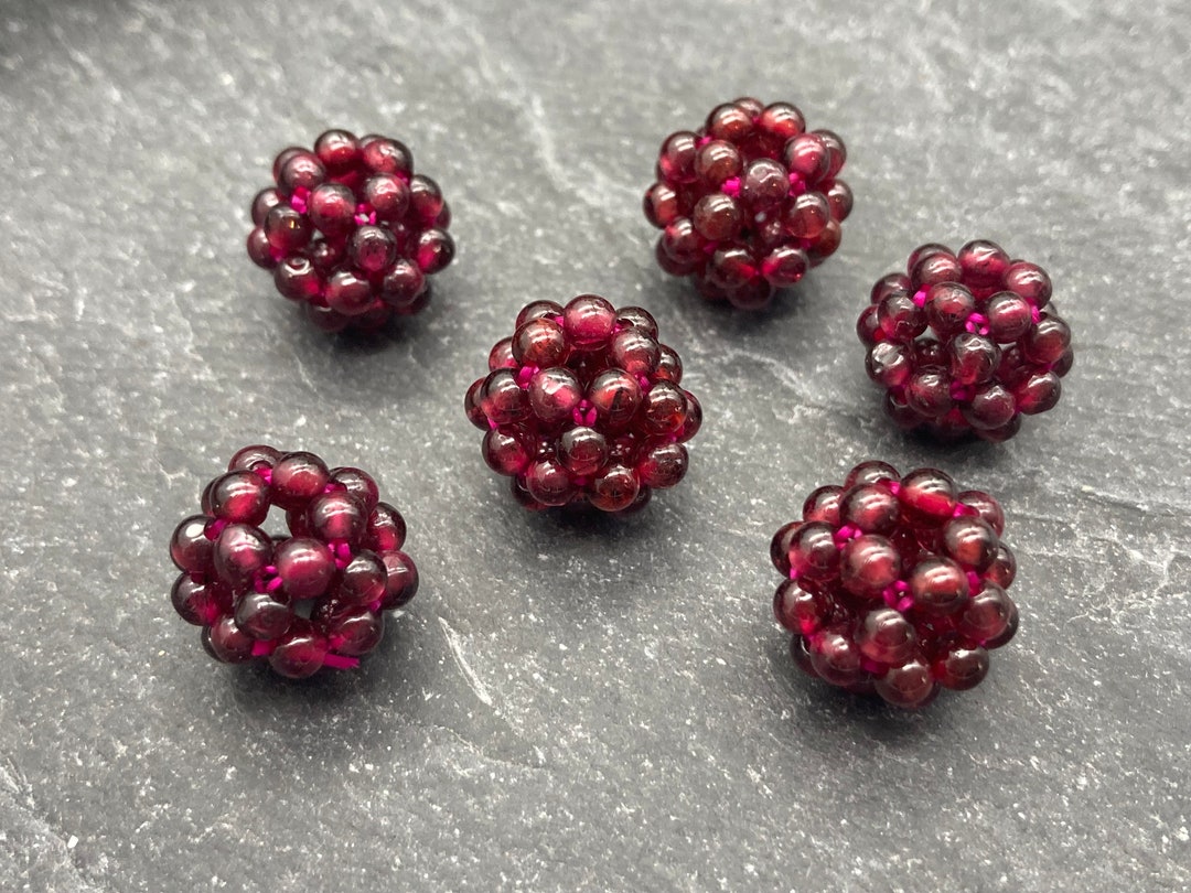 One Garnet Ball Bead, 12mm, 2mm Hole, Large Hole, Garnet Bead, Garnet ...
