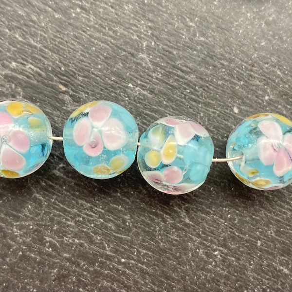 Blue Flower Beads - Etsy