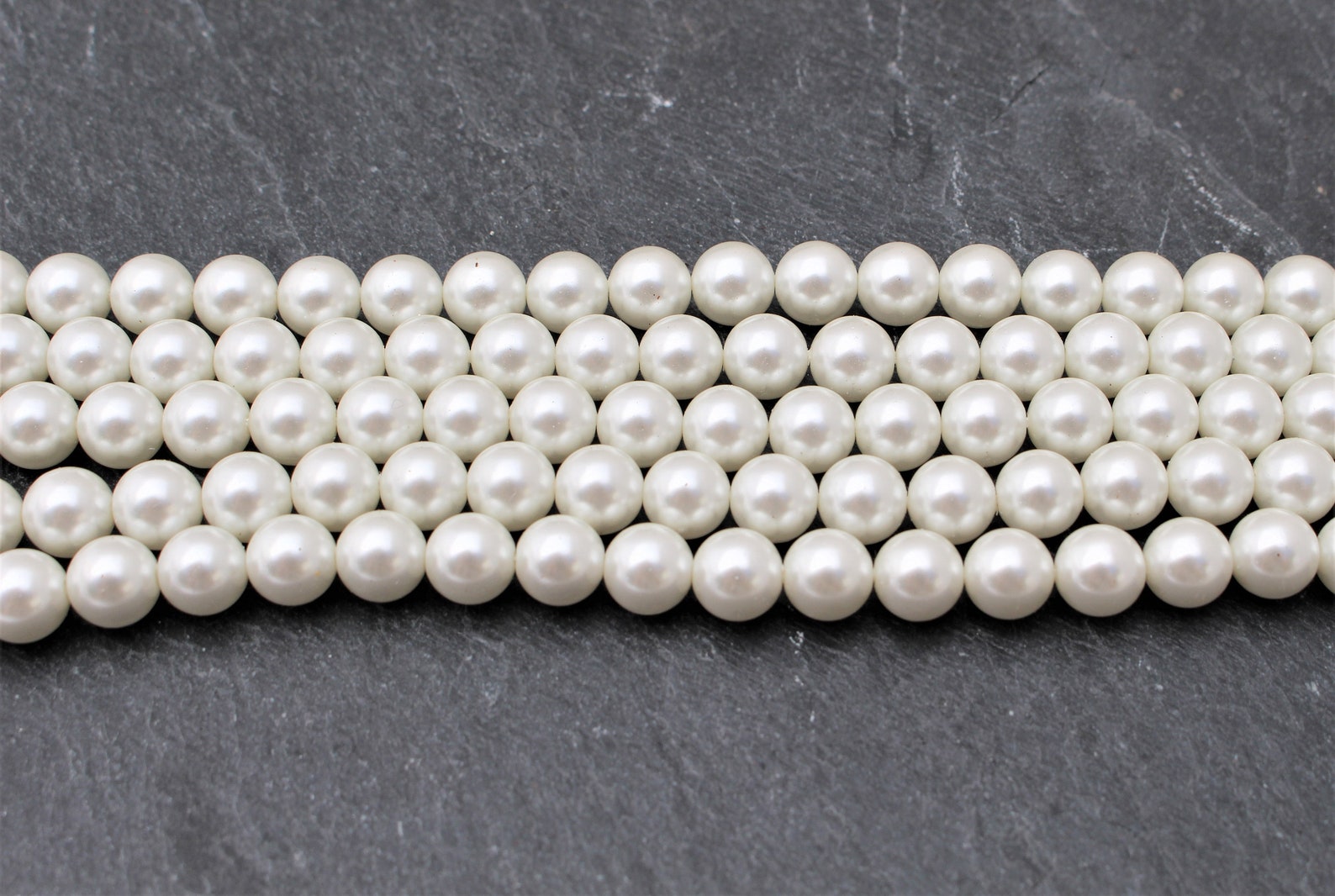 8mm Shell Pearl Beads Full or Half Strand White Pearl Beads - Etsy