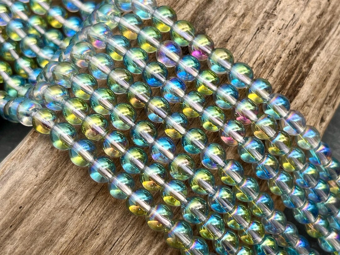 6mm Green Angel Aura Quartz Beads: Full or Half Strand - Etsy