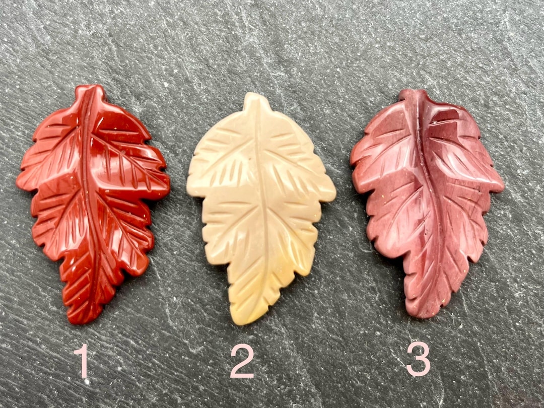 ONE Carved Mookaite Leaf Bead, 40mm, Natural, Leaf Bead, Mookaite Bead ...