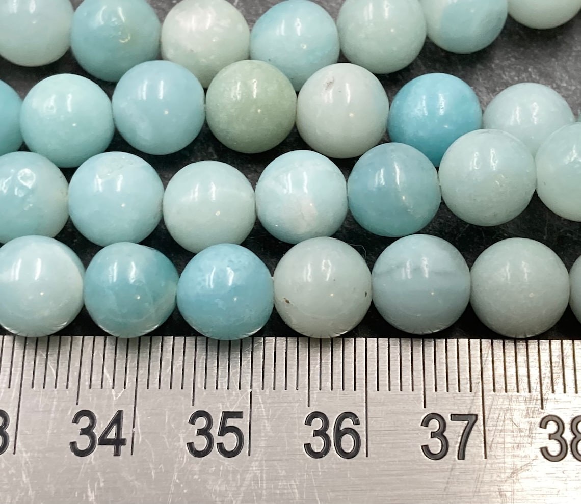 Amazonite Beads 8-9mm Aqua Amazonite Full or Half Strand | Etsy