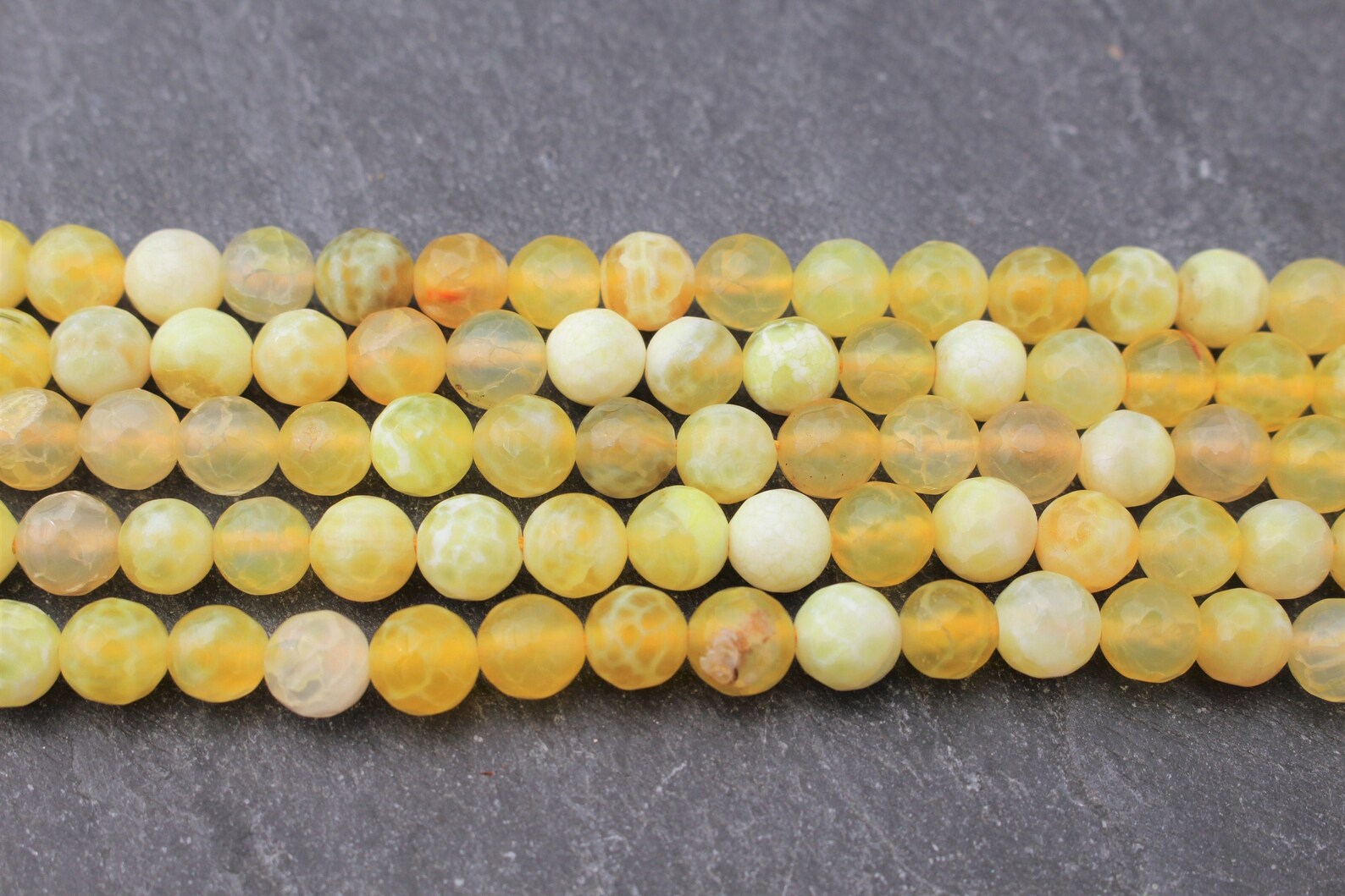 Yellow Fire Agate Beads 8mm Faceted Grade A Yellow Beads - Etsy