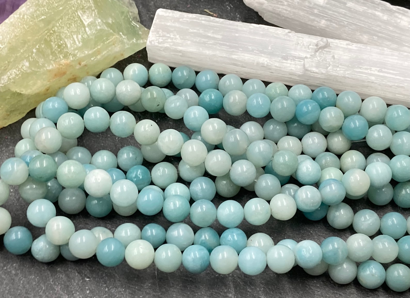 Amazonite Beads 8-9mm Aqua Amazonite Full or Half Strand - Etsy