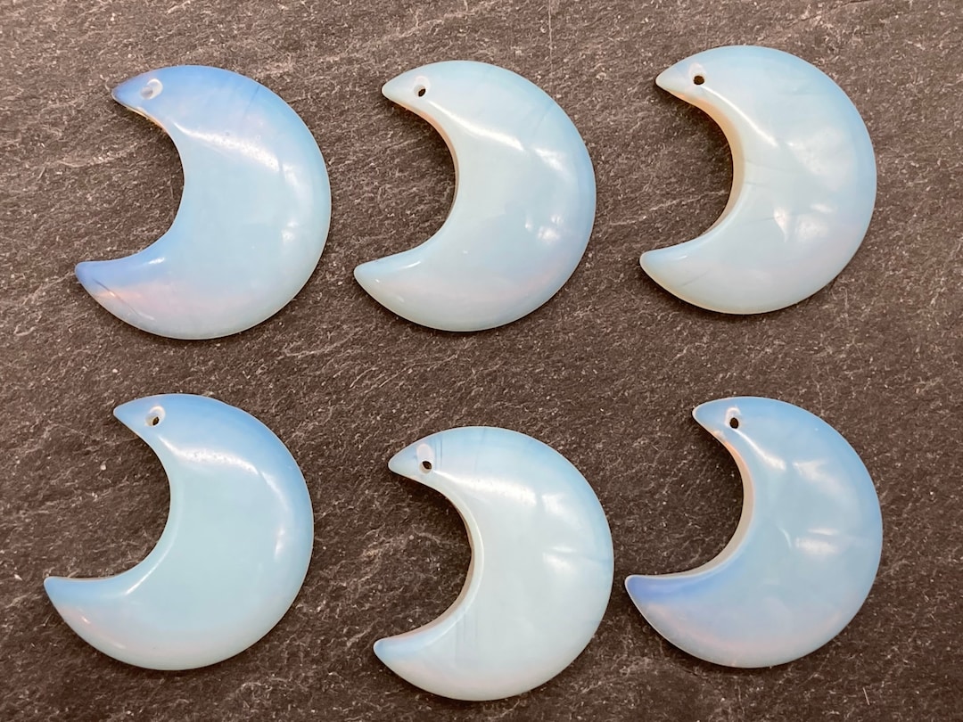 Opalite Crescent Moon Bead: 35mm Pendant Bead - Etsy