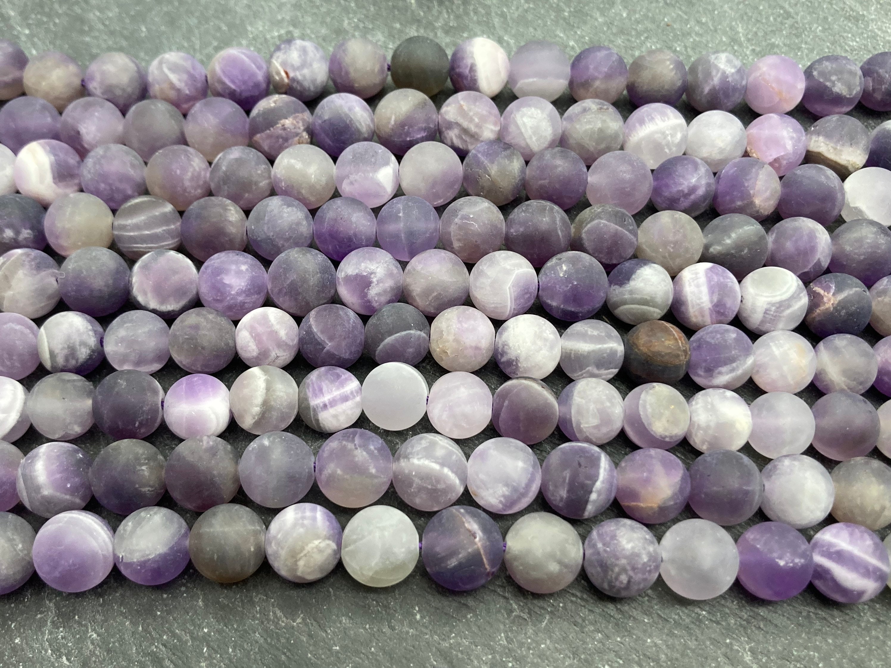 8mm Frosted Amethyst Beads Full Strand or Half Strand - Etsy