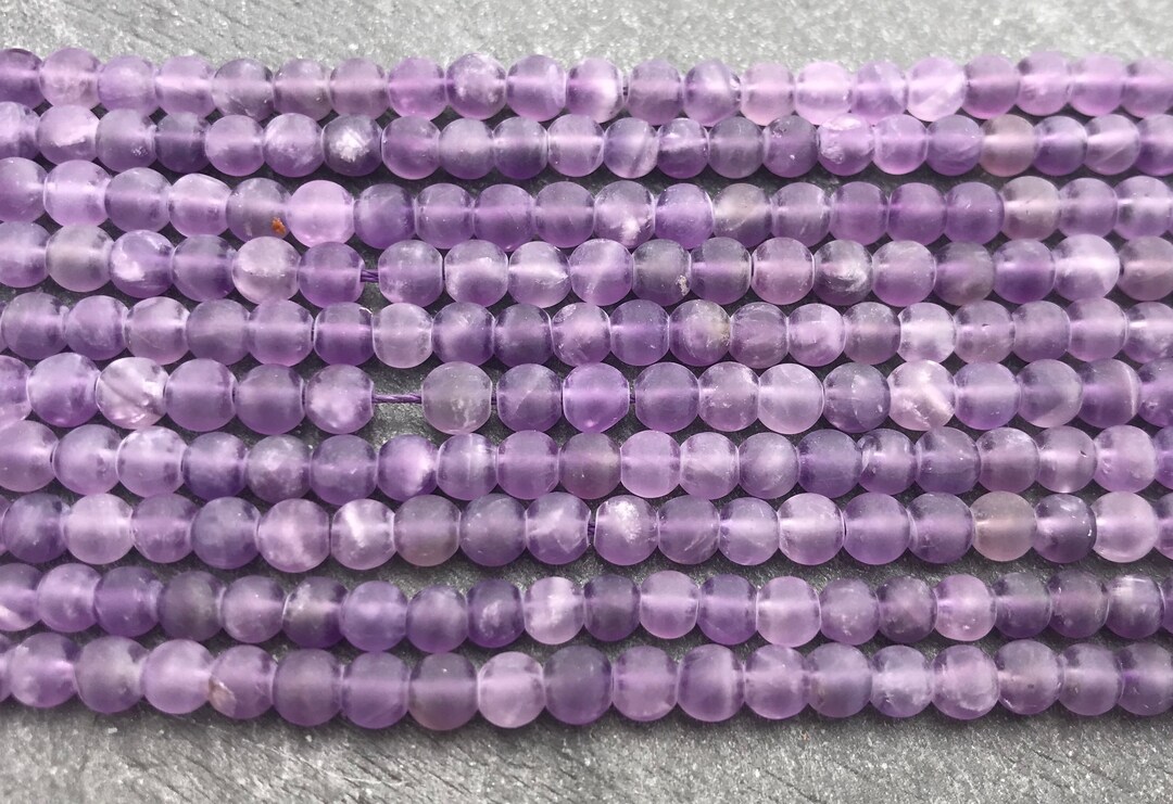 4mm Frosted Amethyst Beads Full Strand or Half Strand - Etsy