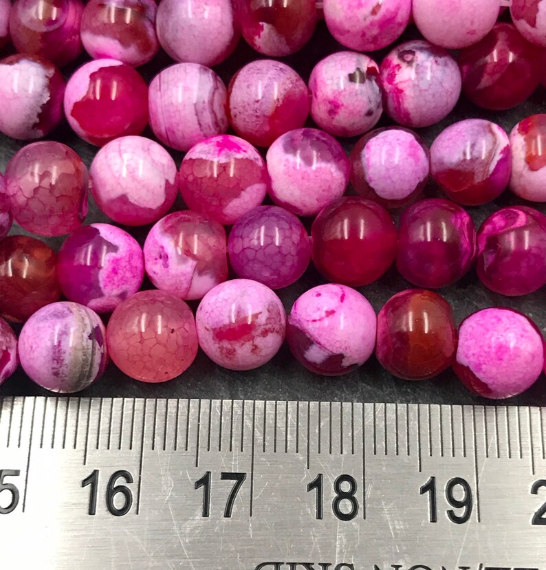 8mm Pink Fire Agate Beads Full or Half Strand Round Hot - Etsy