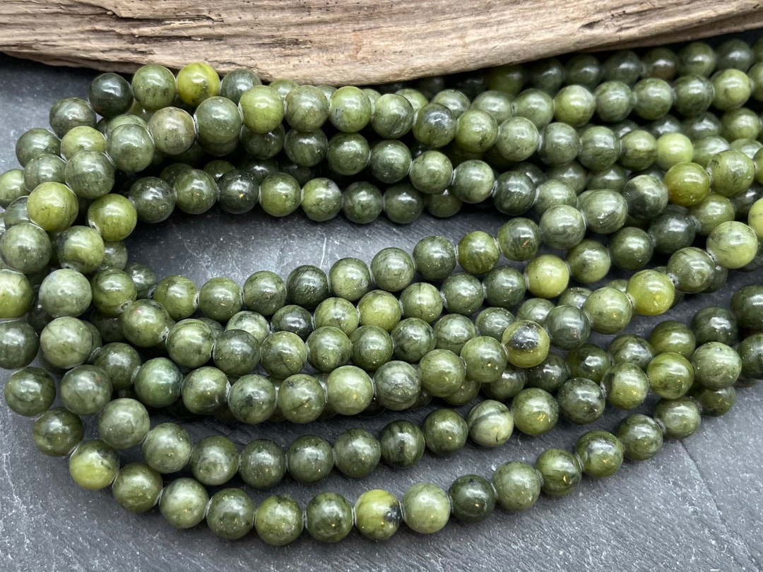 Canadian Jade Beads, 8mm, Full or Half Strand, Natural Jade, Canada ...