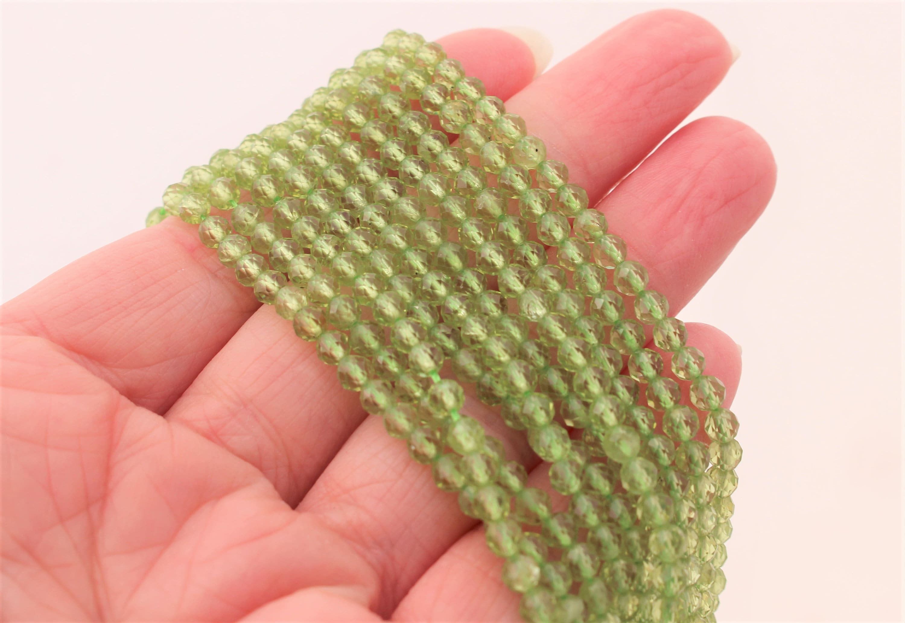 4mm Peridot Beads Micro Faceted Genuine Peridot Faceted - Etsy