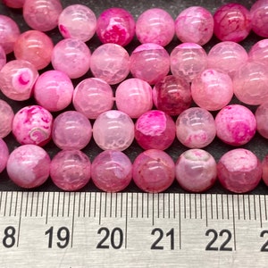 8mm Pink Fire Agate Beads Full or Half Strand Round Hot - Etsy