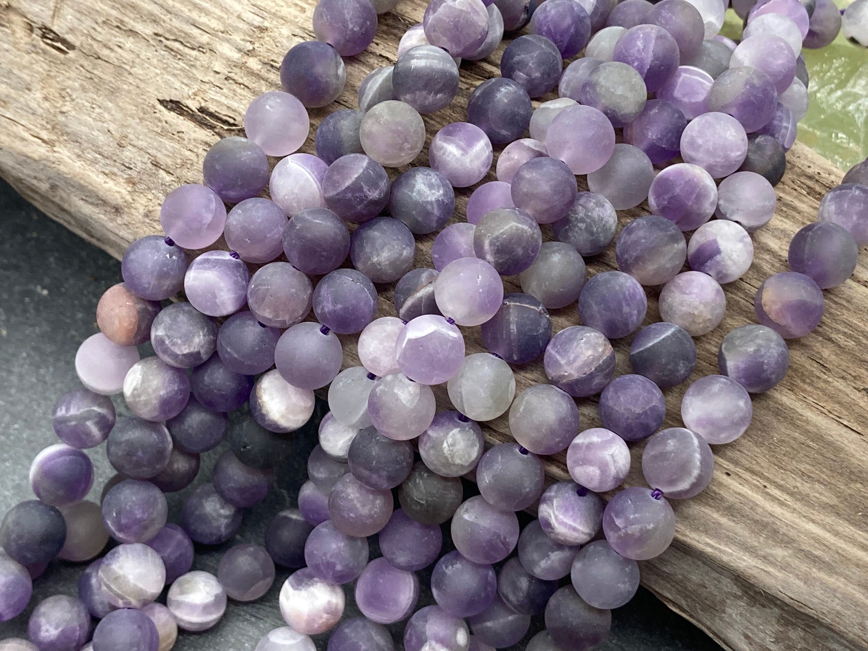 8mm Frosted Amethyst Beads Full Strand or Half Strand - Etsy