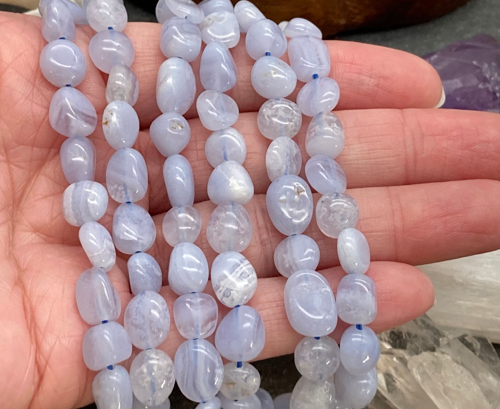 Natural Blue Lace Agate Nugget Beads Half or Full Strand - Etsy