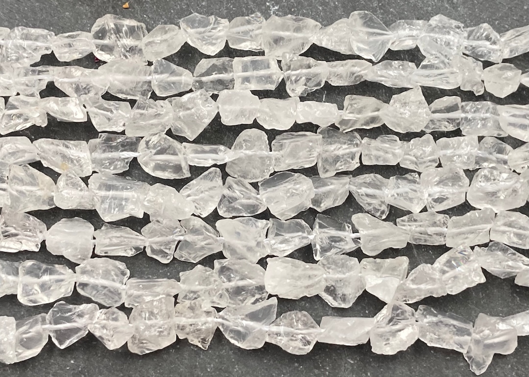Raw Clear Crystal Quartz Beads, Rough Cut Quartz, Crystal Quartz ...